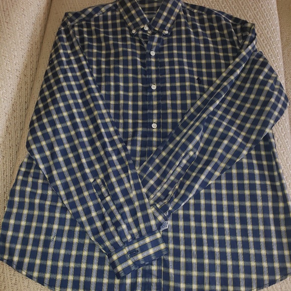Polo Ralph Lauren | Shirts | Mens Polo Blue And Yellow Checkered Button ...